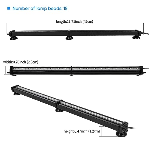 SZMiNiLED Submersible Aquarium Light, Fish Tank Light with Air Bubble Hole, RGB Color Changing Brightness Adjustable IP68 Waterproof Remote Control LED Light for Aquarium Fish Tank