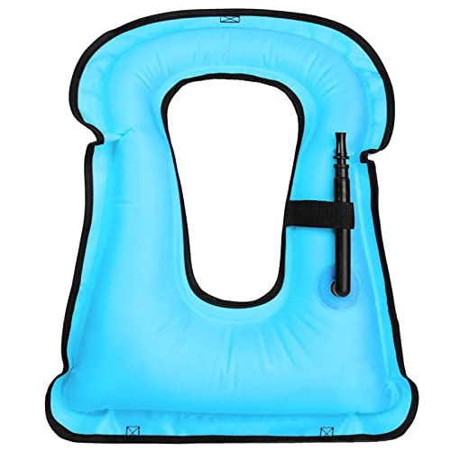 Inflatable Snorkel Vest for Adults, Adjustable Light Snorkeling Jackets Safety Vests for Diving, Snorkeling, Swimming, Surfing (Up to 200 lbs Loading)