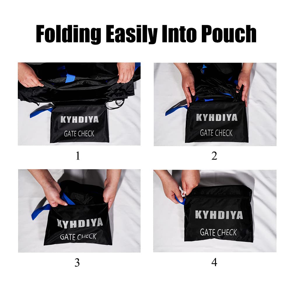 KYHDIYA Stroller Travel Bag for Airplane Durable Gate Check Bag Air Travel Backpack with Shoulder Straps Foldable Stroller Cover for Infant Carriers,Stroller & Booster,Car Seats,Blue
