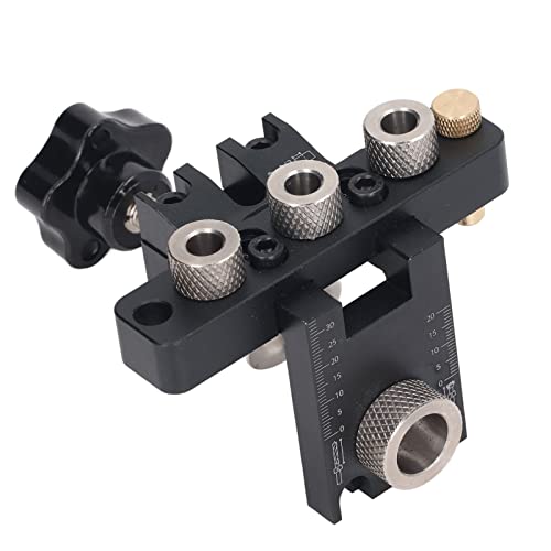 Hole Drill Guide, 3 in 1 Aluminum Alloy Firm Fixing Accurate Positioning High Strength Doweling Jig Kit Anodized Surface for Woodworking