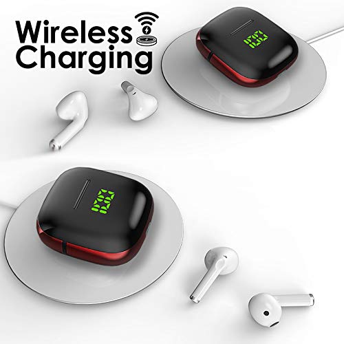 inDigi K6 True Wireless Earbuds Bluetooth Headphones Touch Control with Wireless Charging Case Waterproof TWS Stereo Earphones in-Ear Built-in Mic Headset Premium Deep Bass for Exercise, Black