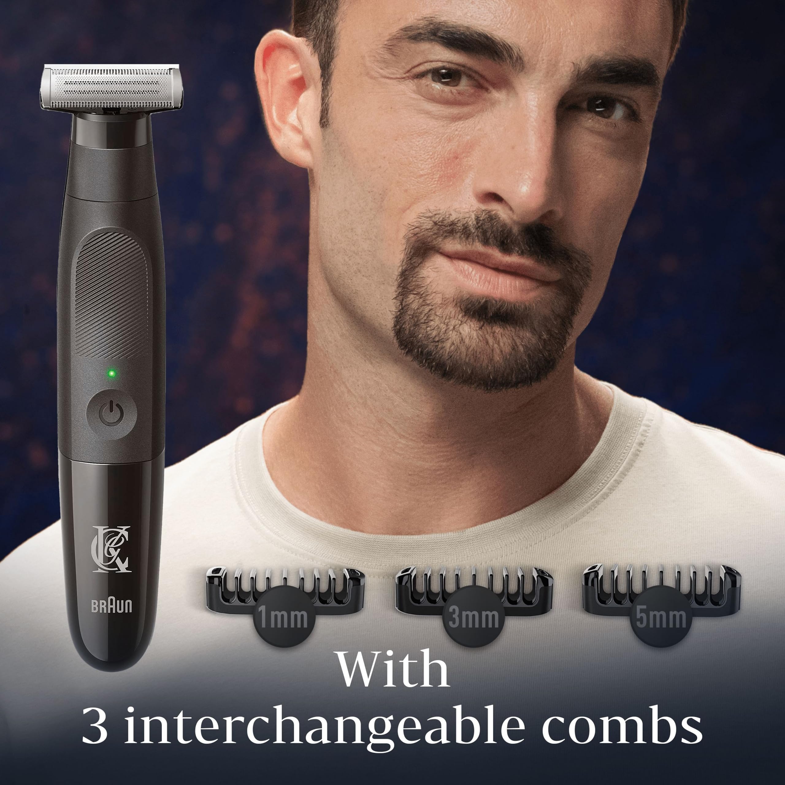 King C. Gillette Style Master, Beard Trimmer, Stubble Trimmer & Electric Shaver with One 4D Blade, Includes 3 Comb Attachments