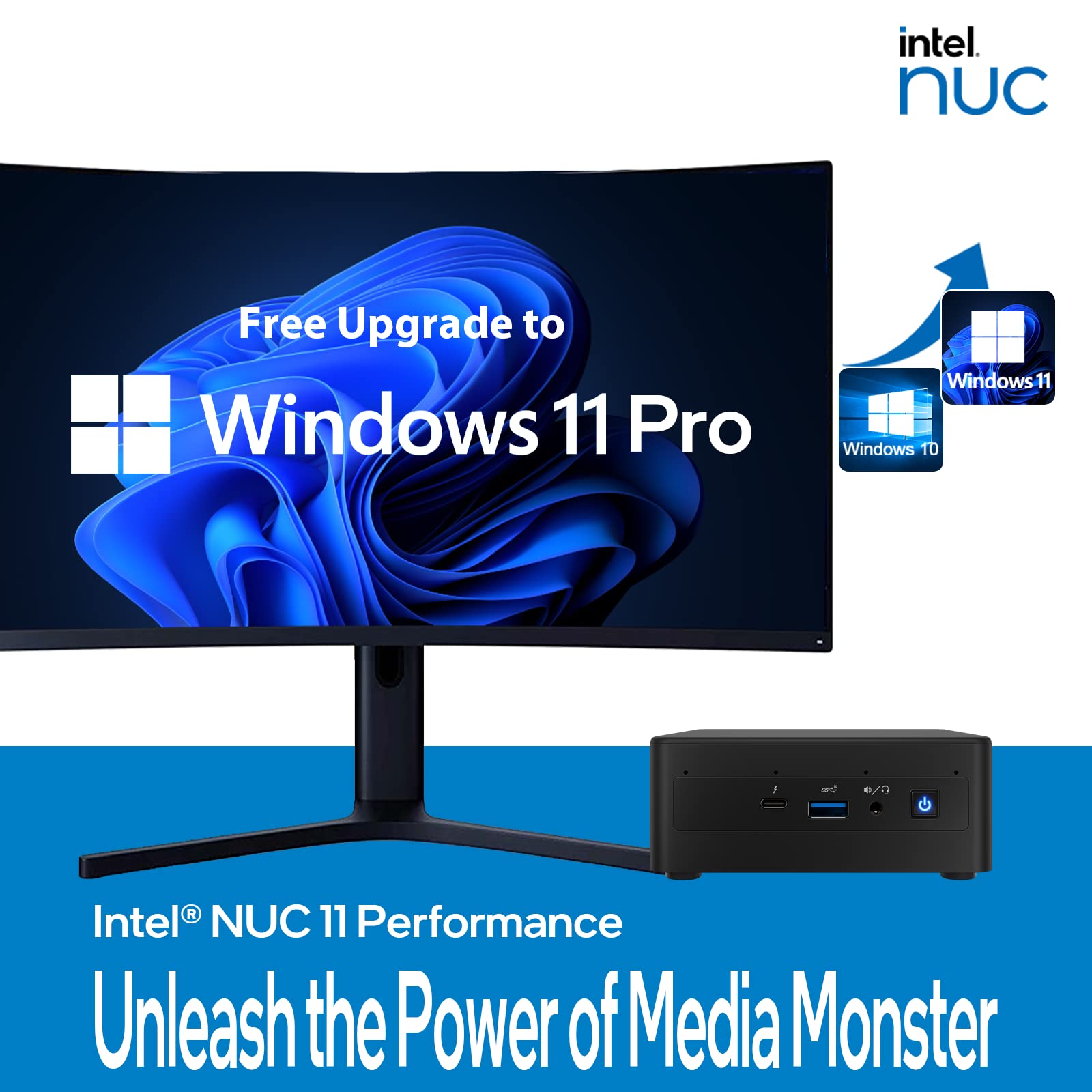 Intel NUC 11 NUC11PAHi5 Panther Canyon Mini Computer 11th Gen Core i5-1135G7, 4 Cores, 8 Threads, 8MB Smart Cache, Iris Xe Graphics, 0GB RAM, 0GB SSD, No OS, Barebone