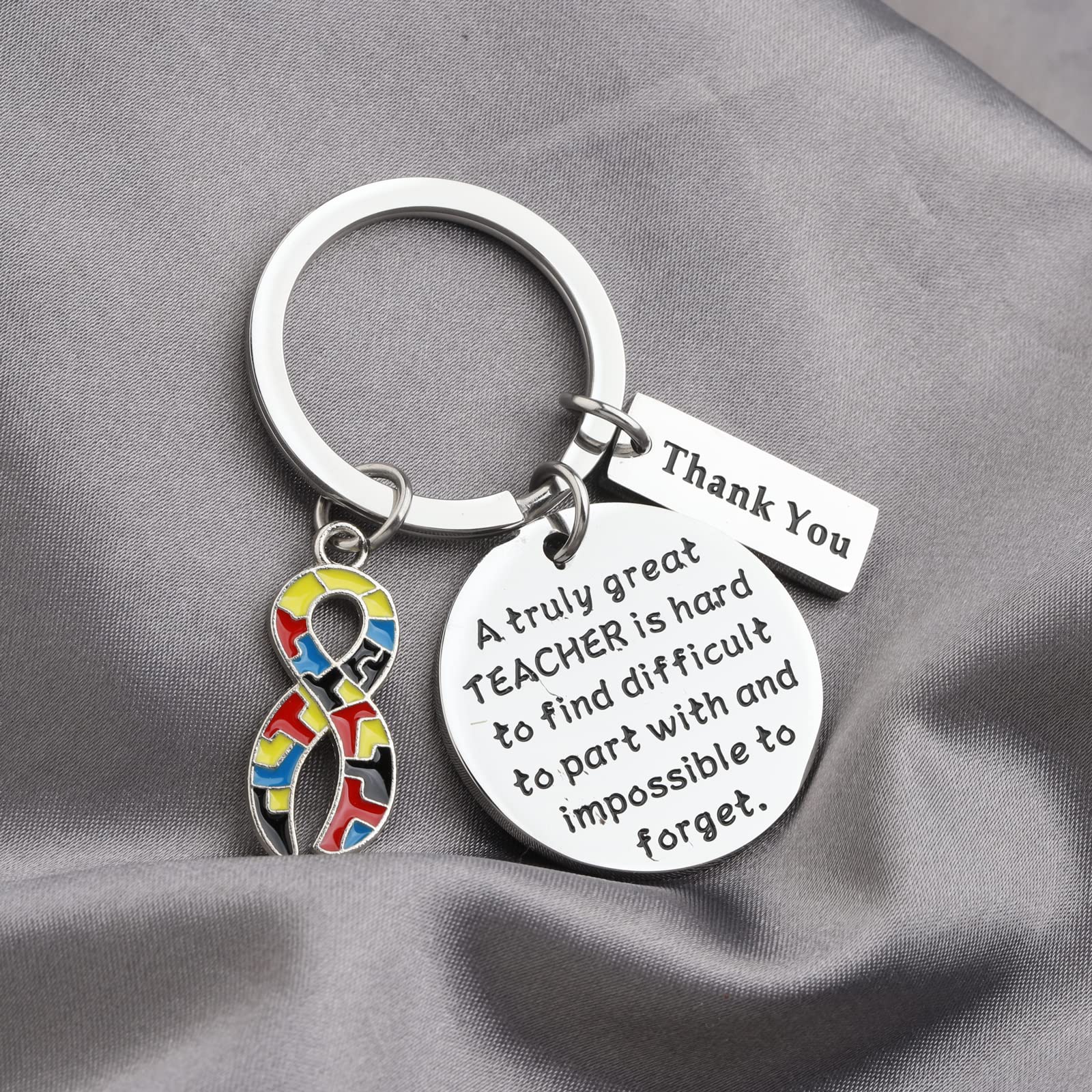 KUIYAI SPED Appreciation Gift Autism Teacher Keychain Autism Awareness Gift Special Education Gift Autistic Gift(AutismTeacherK)