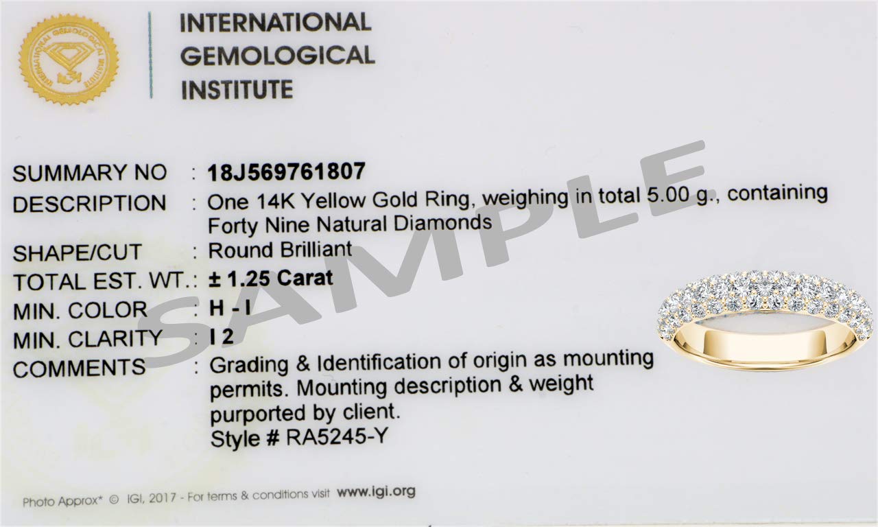 IGI Certified 14k White Gold 1/2CT TDW All-Around Diamond Stackable Eternity Wedding Band by Diamond Hub Love Gift for Women(H-I,I2)