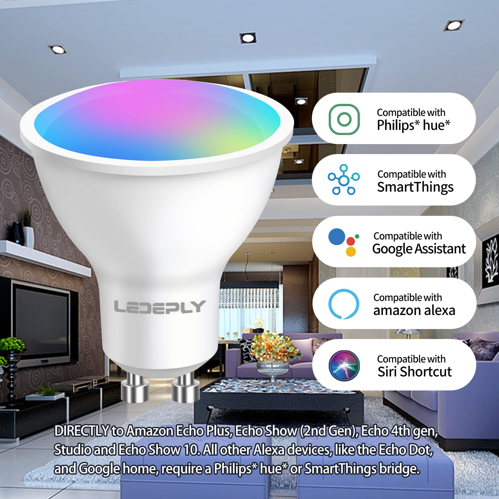 LEDEPLY R14 LED Bulb, 4W=40W, Dimmable, 5000K Daylight, Medium E26 Base, Mini LED Reflector Floodlight Bulb, 400 Lumens, 4 Pack