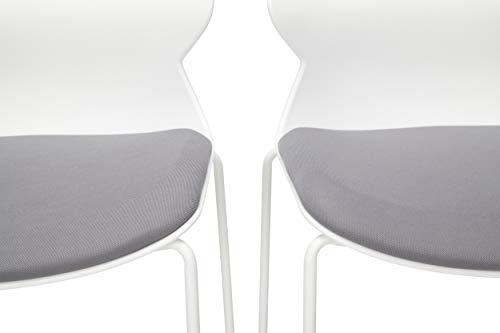 HON Basyx Contempo Guest Stool, 2 Pack, White/Charcoal