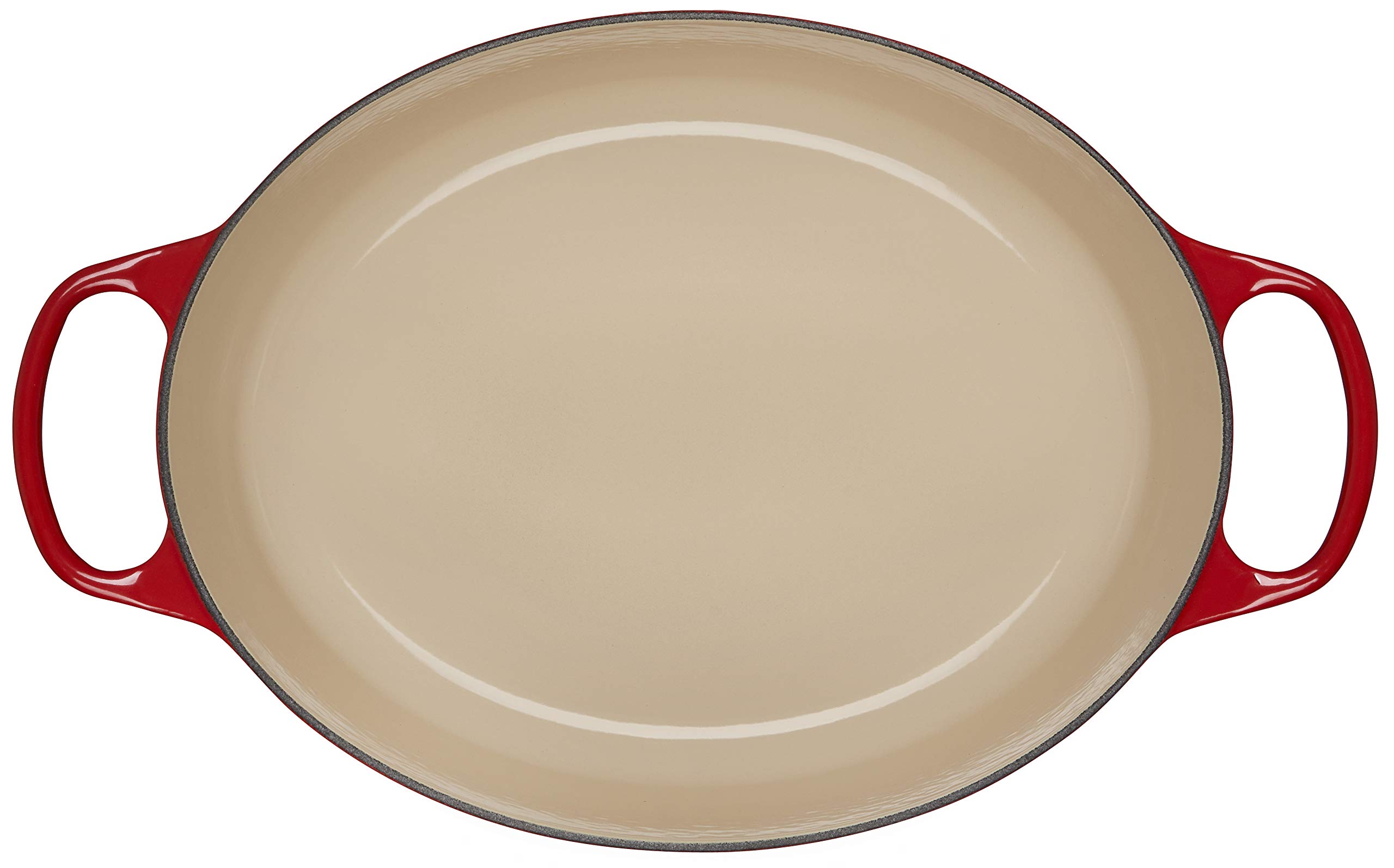 Le Creuset Noel Collection: Signature Cast Iron Oval Dutch Oven, 6.75 qt., Cerise Applique w/ Gold Knob