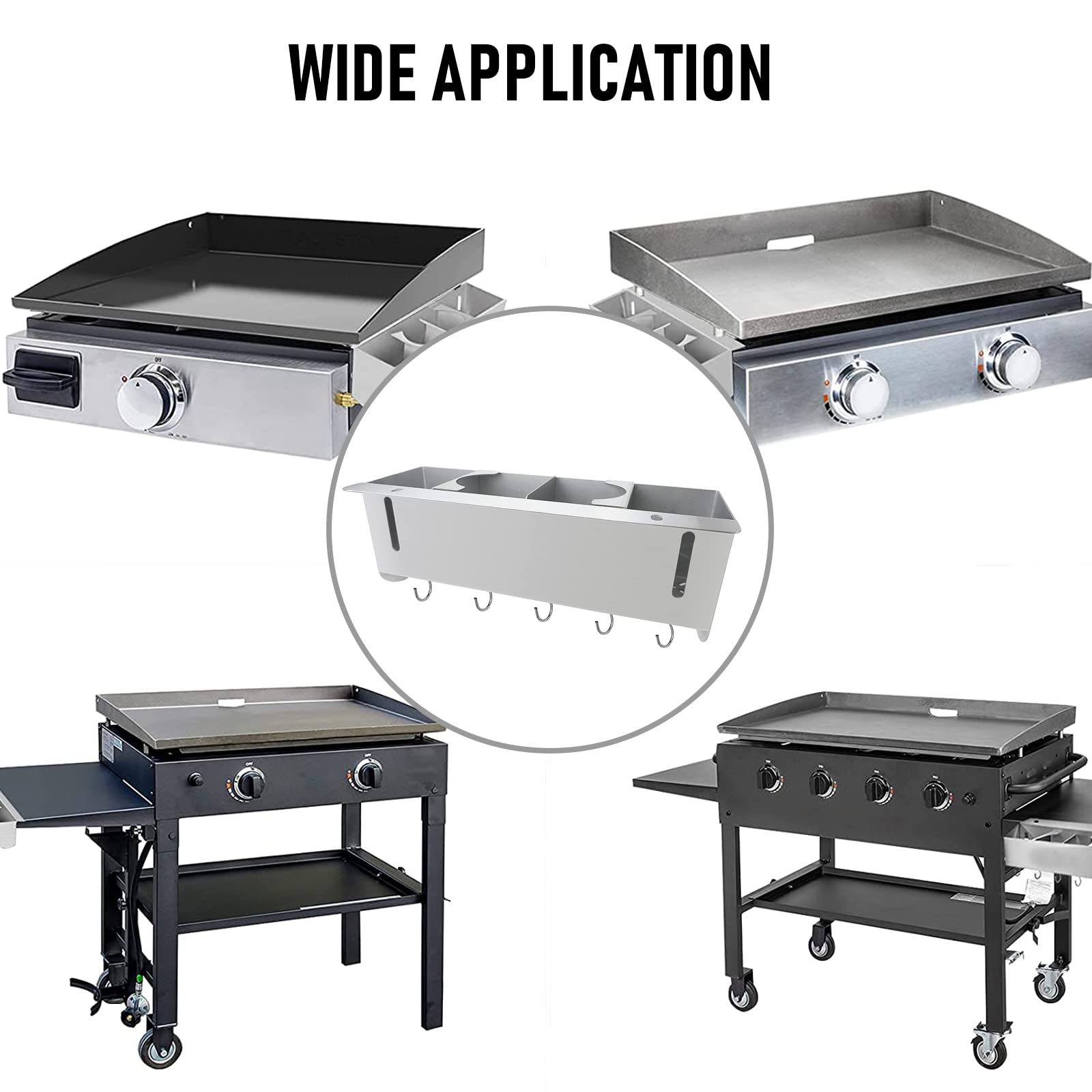 Karpevta Griddle Caddy Stainless Steel Griddle Caddy,Designed for Blackstone 36"/28"Griddles,Griddle Caddy Organizer Grill Caddy Keep BBQ Tabletop Space Clean (Not for Pro-Series/Air Fryer)