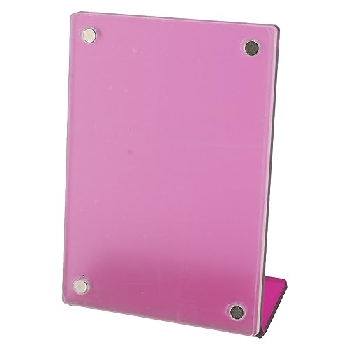 Jiawu Slanted Back Photo Frame, Self Standing Photo Frame Acrylic Multi Purpose Simple Operation for Office for Celebrity Mini Cards (Rose Red)
