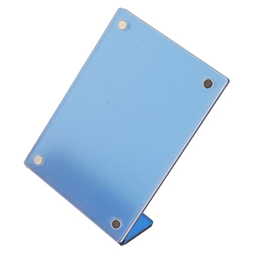 Jiawu Slanted Back Photo Frame, Self Standing Photo Frame Acrylic Multi Purpose Simple Operation for Office for Celebrity Mini Cards (Blue)