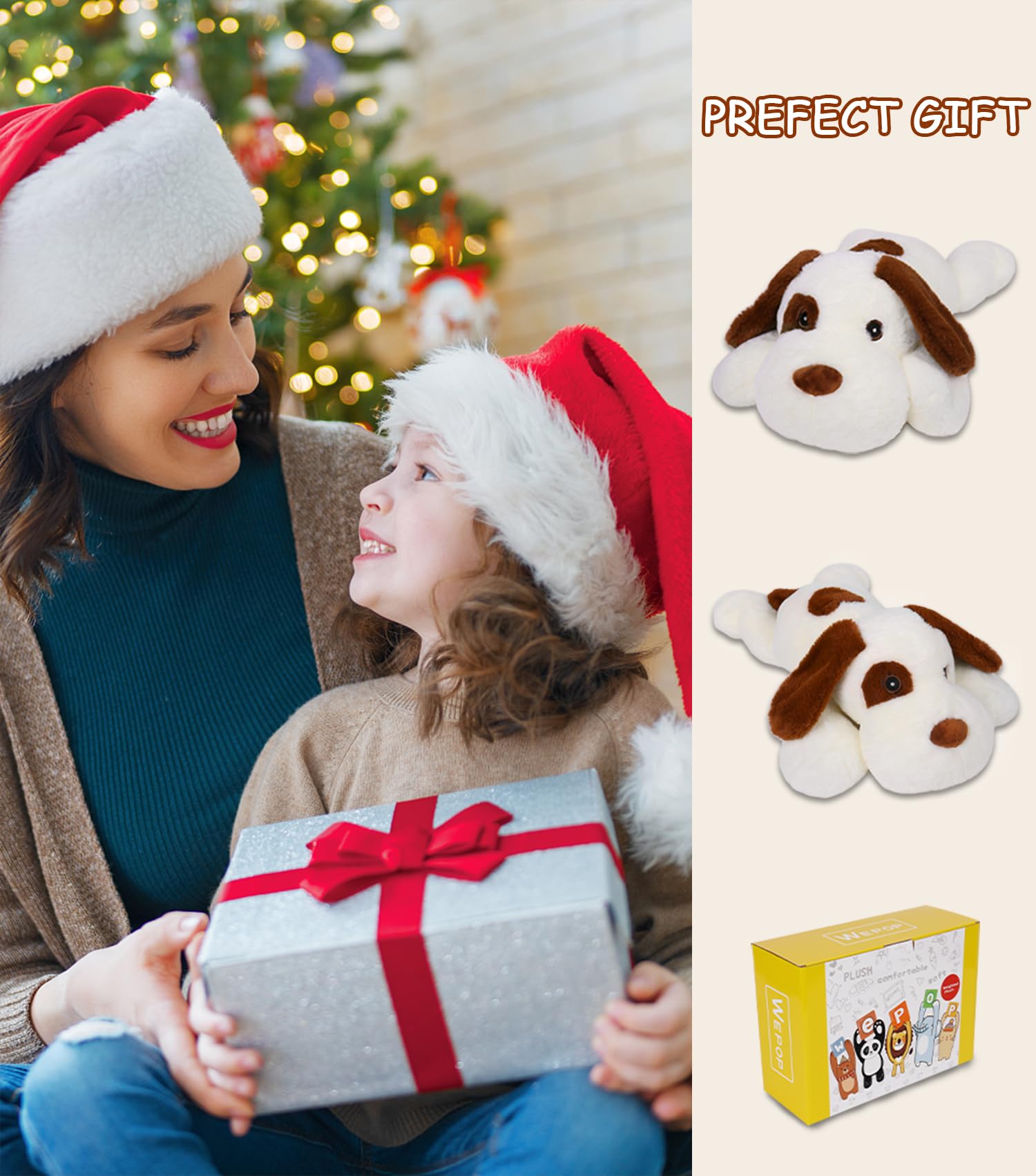 Gubuy 5 lb Weighted Animal Plush, 24in Weighted Cute Dog Plushie Toy Dolls Pillows (Dog)