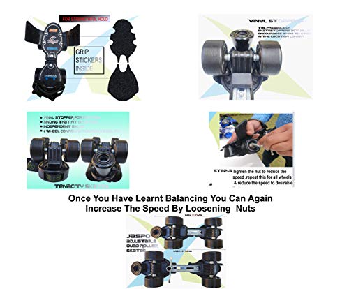Jaspo Insane Adjustable Roller Blade Skates Suitable for Age Group (6-14 Years)