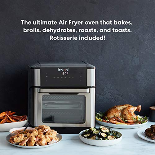 Instant Vortex Plus Air Fryer Oven 7 in 1 with Rotisserie, with 6-Piece Pyrex Littles Cookware
