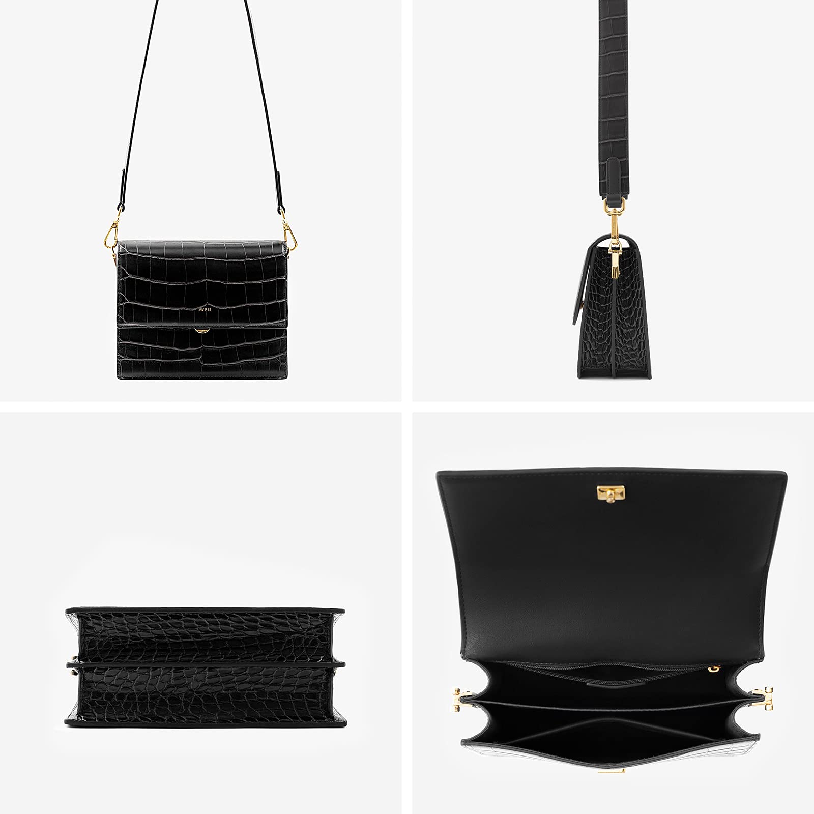 JW PEI Women's Mini Flap Crossbody (Black)