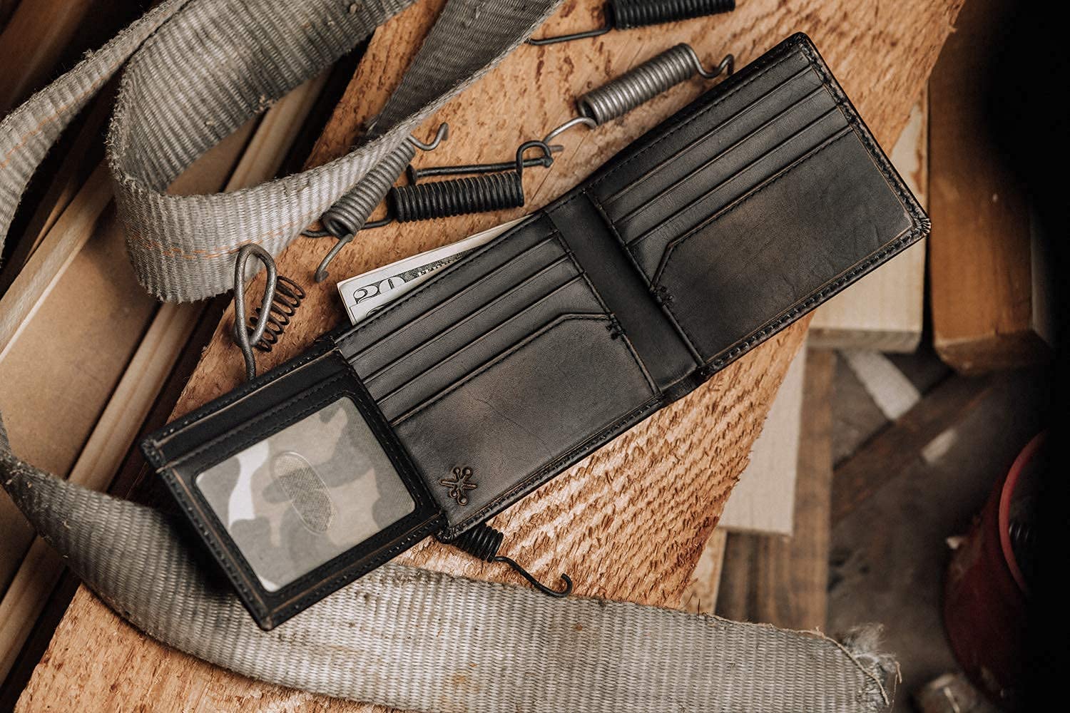 House of Jack Co. DEER Bifold Wallet for Men | Extra Capacity Two ID Windows | Full Grain Leather With Hand Burnished Finish | Multi Card Capacity | Deer Men's Wallet