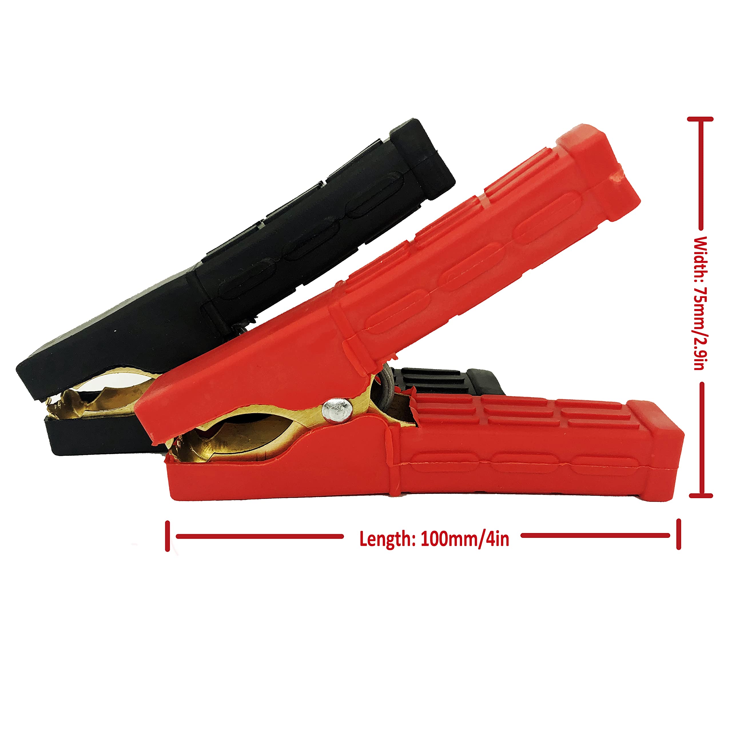 Jumper Cable Battery Clamps Crocodile Clamp brass Clamps 100A/800A/1500A Car Battery Charger Clamps Power Replacement Battery Alligator Clips Jumper Cables Clamp-S(100-500A)