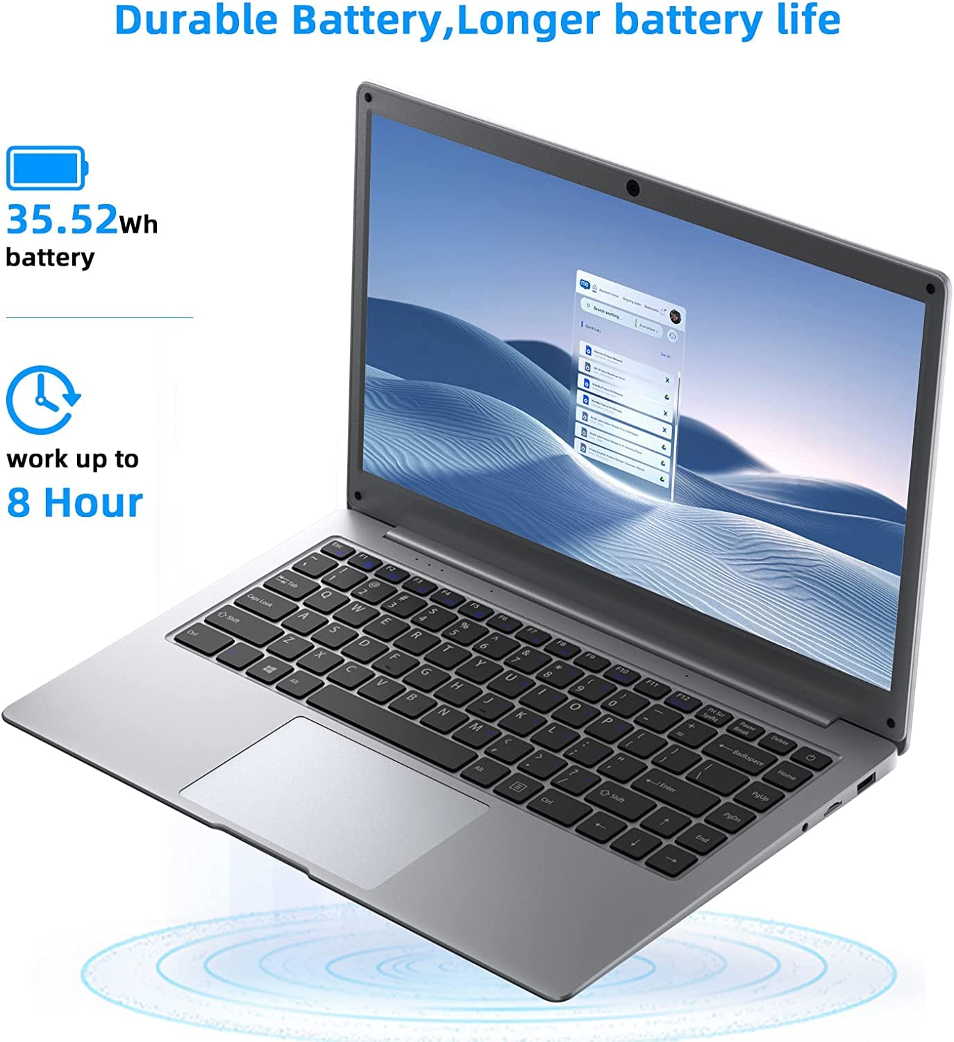 jumper Laptop 12GB DDR4 256GB SSD, Intel Celeron 2.4GHz Processor, Windows 11 Computer with 14 Inch FHD IPS Display, Dual Speakers, Dual-Band WiFi(2.4/5G), 35.52WH Battery, USB3.0, Type-C, Slim.
