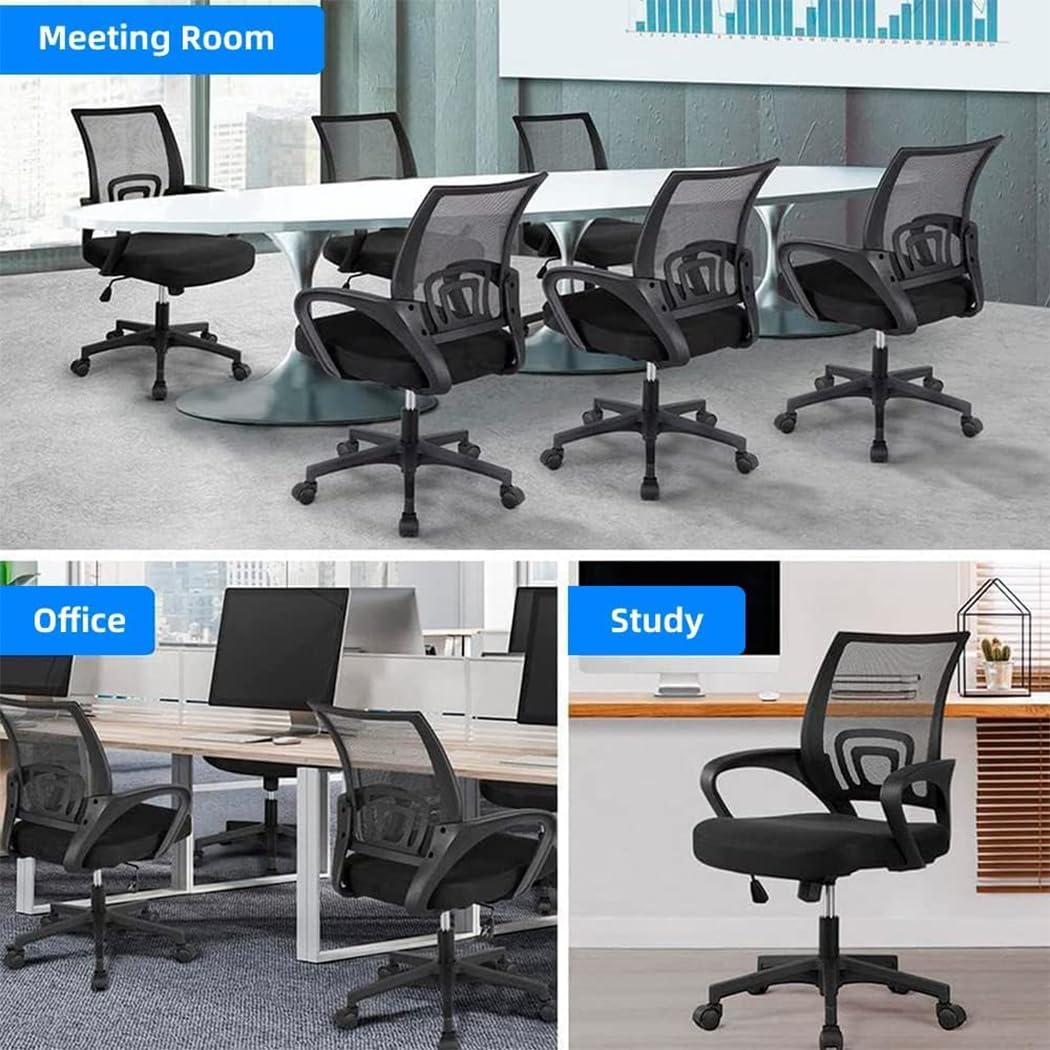 Home Office Chair, Ergonomic Desk Chair with Lumbar Support Armrest, Mid Back Breathable Computer Chair Executive Height Adjustable Task Chair for Office Work Study