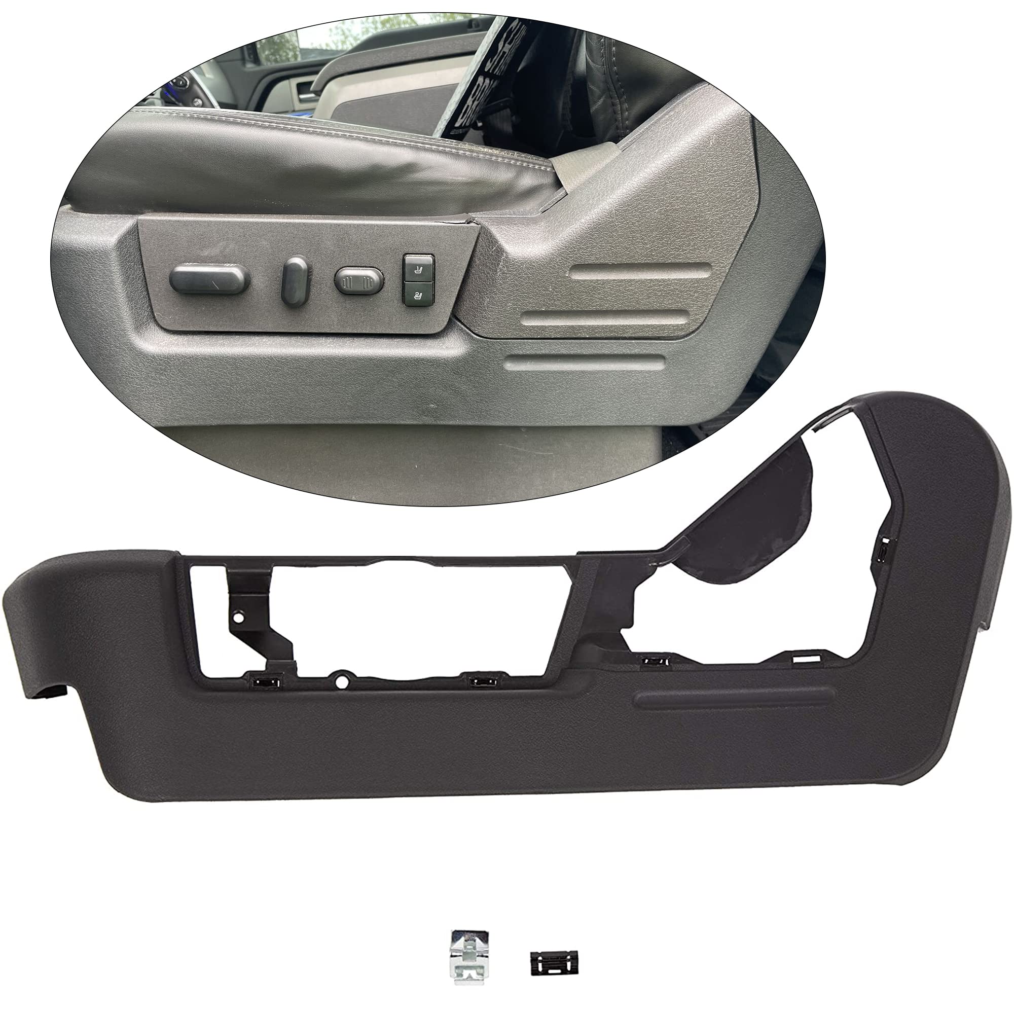 JMTAAT Driver Side Left Power Seat Valence Panel Cover Compatible With 2009-2014 Ford F150 Direct Replacement for 9L3Z-1662187-EA & F761