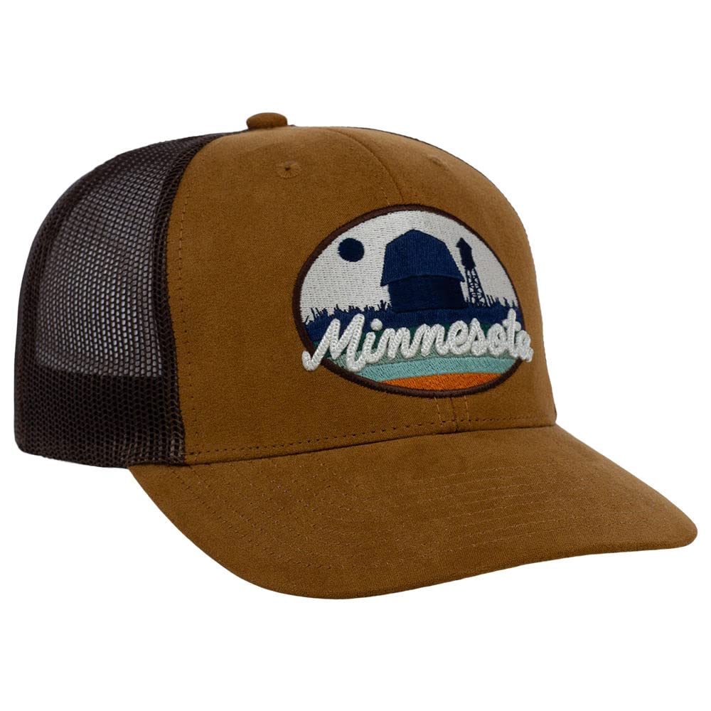 Local Crowns Colorado Faux Suede Retro Views Trucker Adjustable Snapback Hat tan