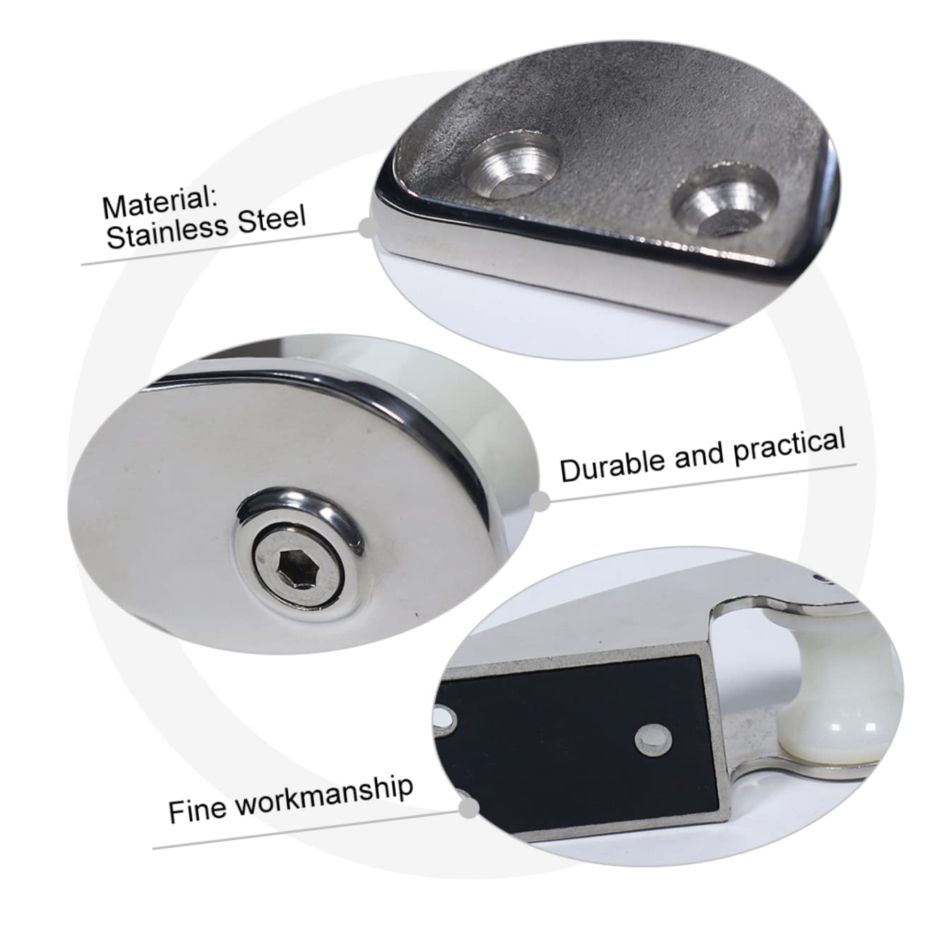 Levemolo Marine Anchor Bracket Bow Anchor Roller Heavy Duty Bow Roller Anchor Rack Roller Boat Anchor Bracket Fishing Sail Accessory Bow Rubber Roller 316 Stainless Steel Chain Guide Yacht