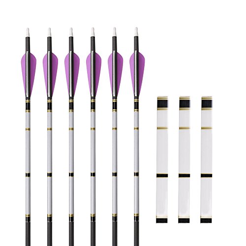 Huntingdoor 30Pack Arrow Wrap Archery Heat Shrinkable Arrow Wraps Cresting Wrap Archery Universal Arrow Wraps Sticker for Carbon Shaft (White)