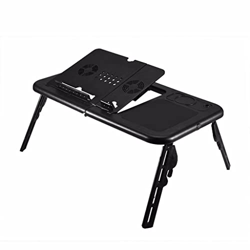 JIMEOG Folding Laptop Desk Adjustable Computer Table Stand Foldable Table Cooling Fan Tray for Bed Sofa Notebook for Computer Table