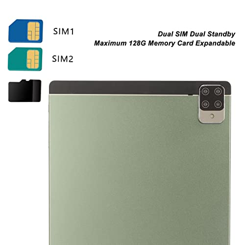 Shanrya 10.1 Inch HD Tablet, Calling Tablet 2560x1600 Resolution 100-240V 2.4G 5G WiFi for Study for Android 12 (US Plug)