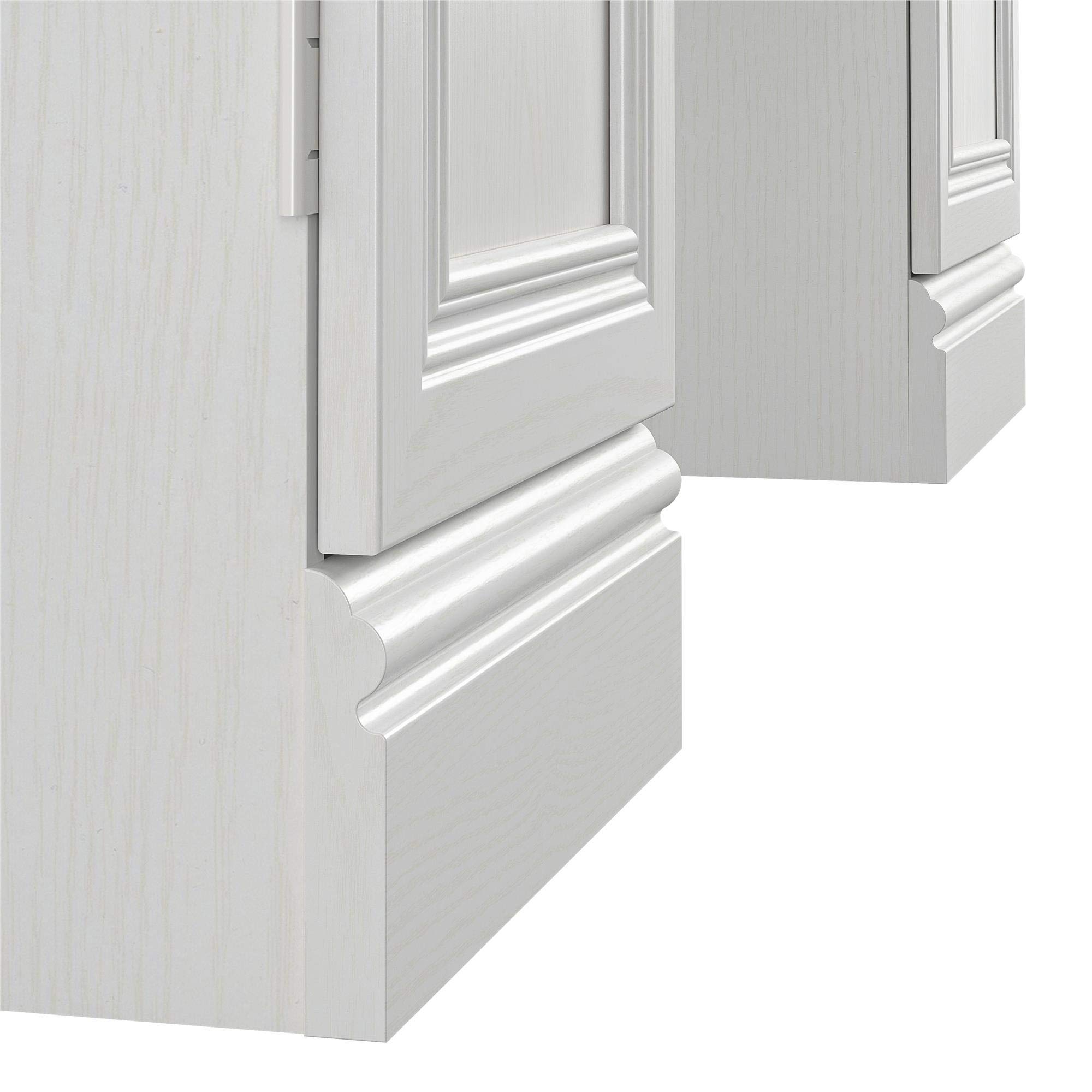 Home Office Desk White Workstation Furniture Cabinet Shelves Storage Organize Drawer Laptop Computer Table PC Study Writing Reading Double Pedestal Design
