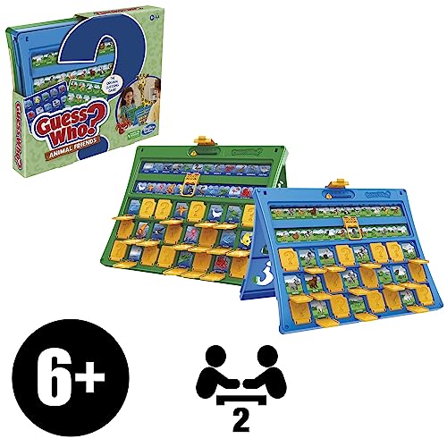 Hasbro Gaming Guess Who? Animal Friends Game, includes 2 Double-Sided Animal Sheets, 2-Player Board Games for Kids, Ages 6+ (Amazon Exclusive)