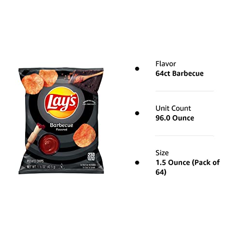 Lay's Potato Chips, Barbecue, 1.5 Ounce (Pack of 64)