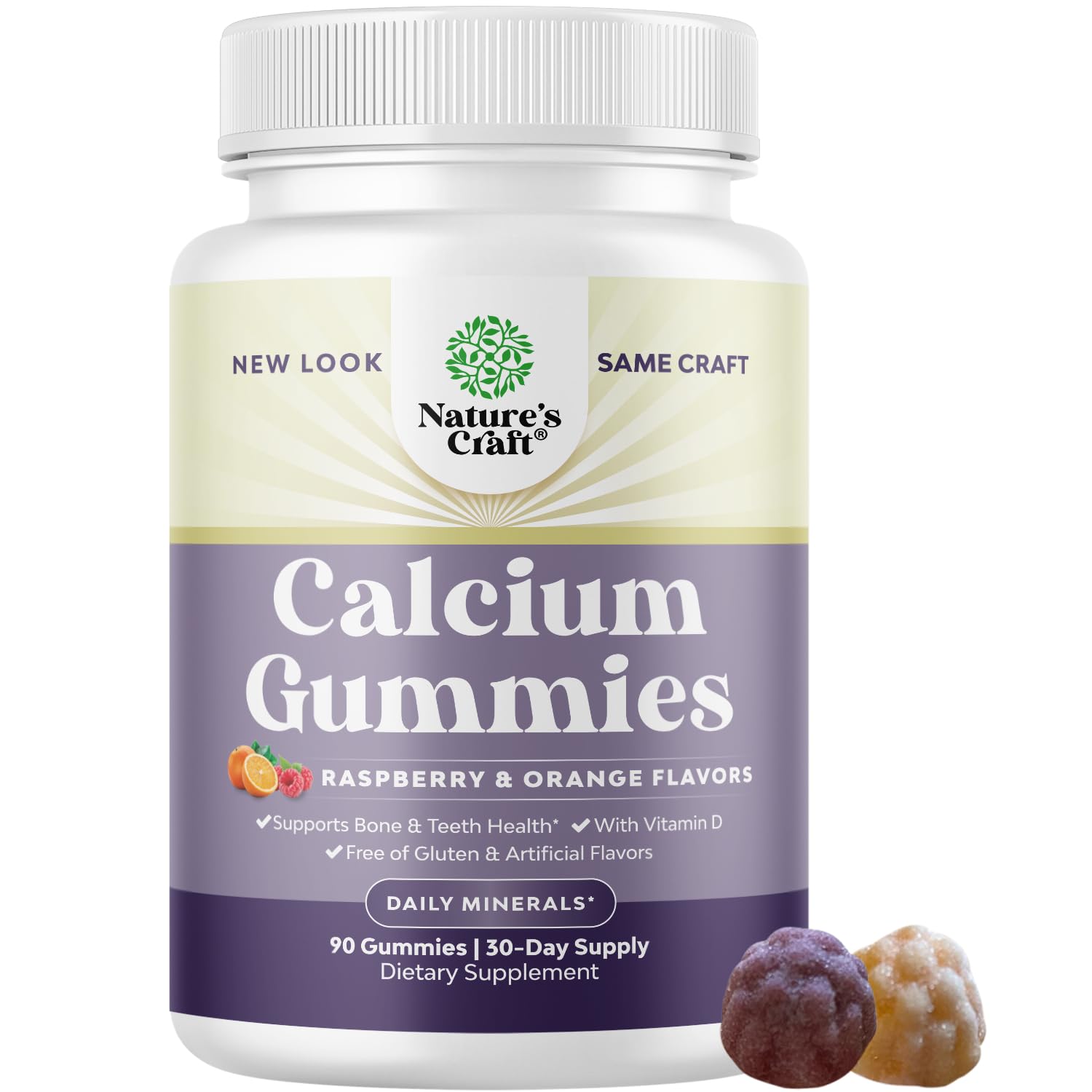 High Absorption Calcium Gummies for Women with Vitamin D3 - Tasty Tricalcium Phosphate 750mg Calcium Gummies for Adults - Chewable Calcium and Vitamin D Supplement for Bone Health and Immune Support