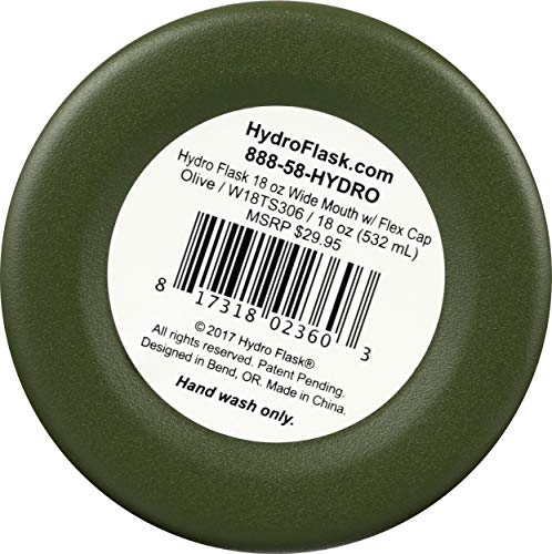 Hydro Flask Wide Mouth W Flex Cap Olive 18 Ounce, 1 EA