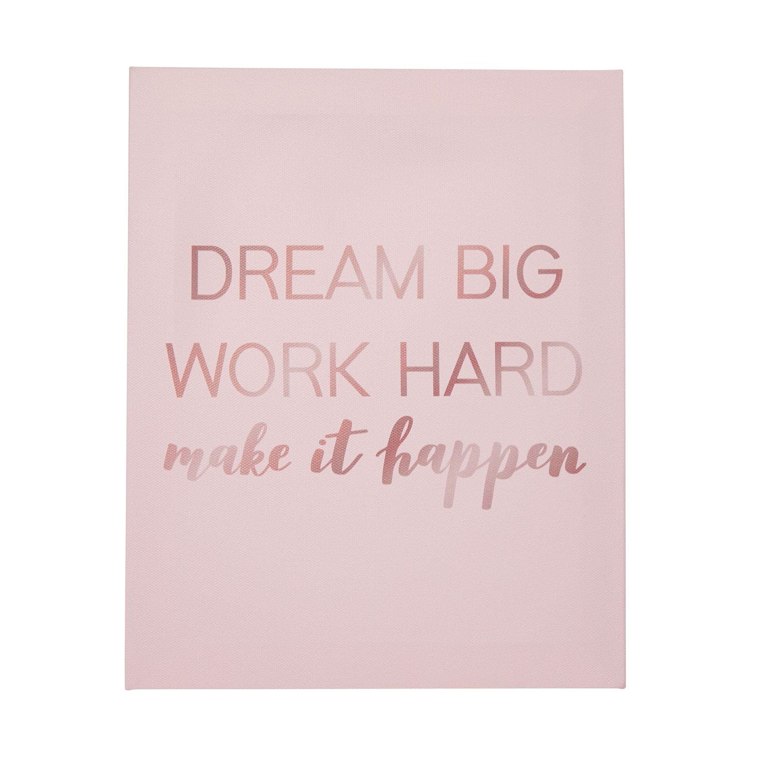 Juvale Motivational Canvas Wall Art, Inspirational Quotes Rose Gold Home Decor (8x10 In)