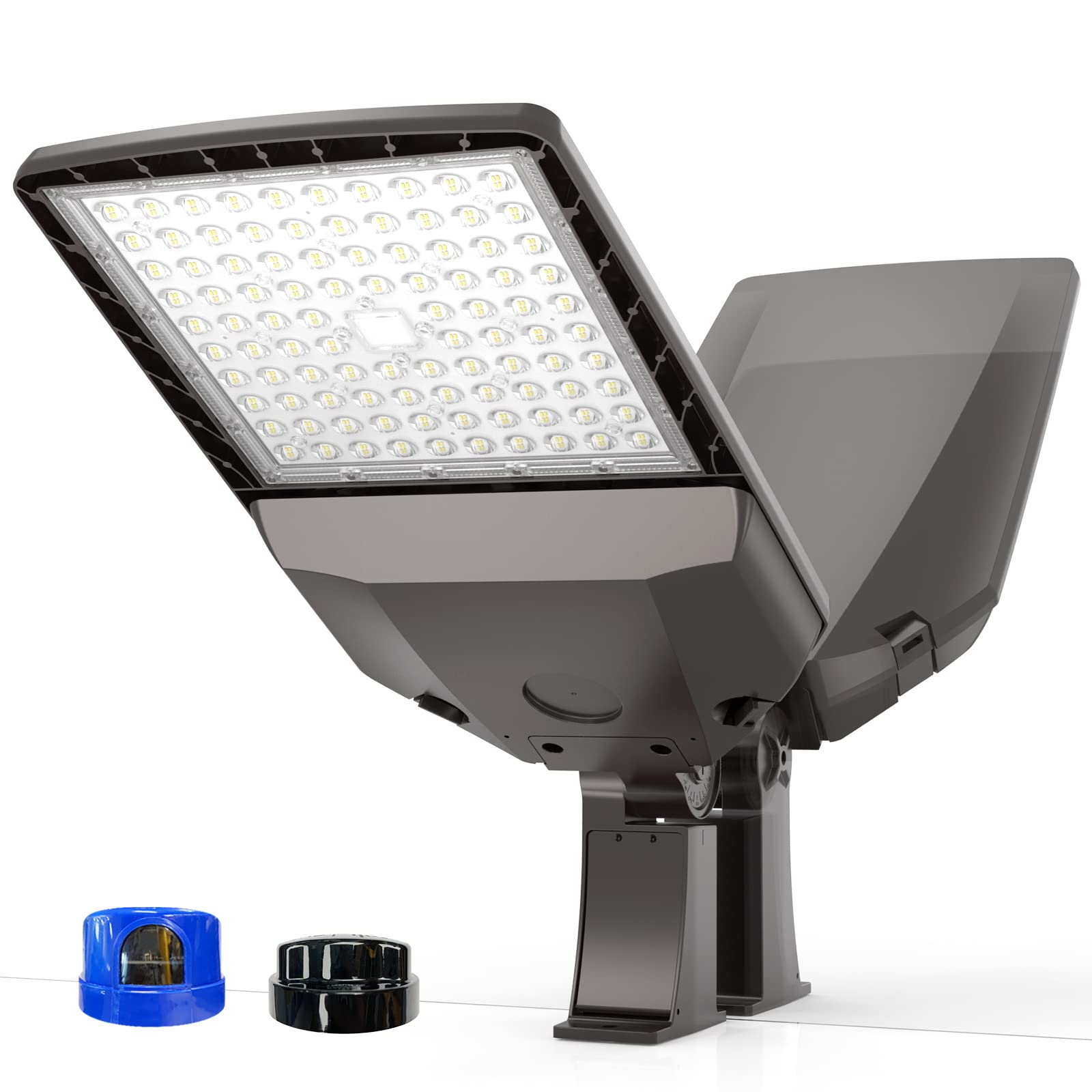HYPERLITE LED Parking Lot Light, 200W 30000Lm 5000K shoebox Light with Dusk to Dawn photocell, IP65 Waterproof Commercial Area Lights with Adjustable Pole Mounting for Parking lot, Yard, Courts