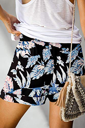 KISSMODA Women's Workout Shorts Athletic Sports Running Shorts with Pocket Floral Print