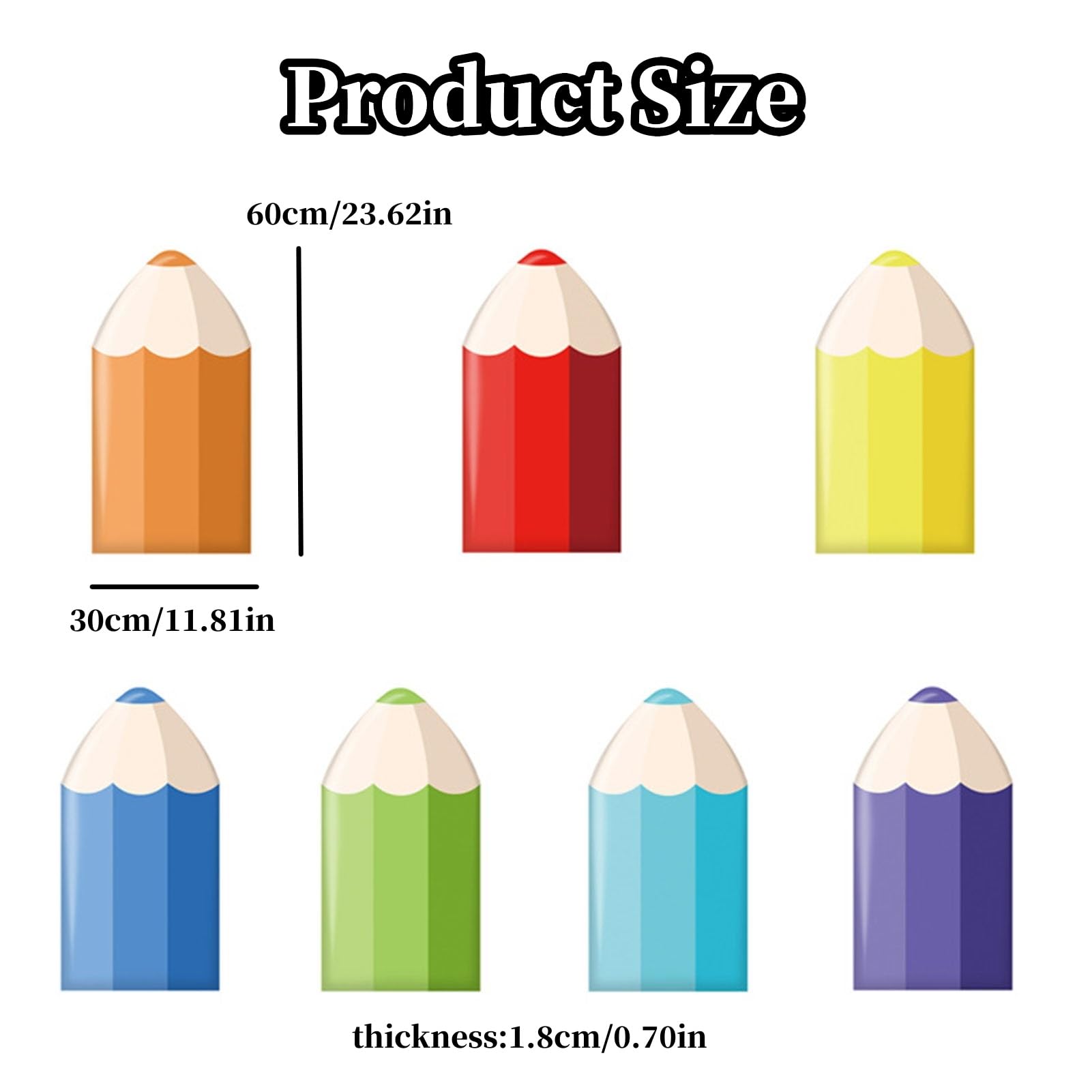 Kids Anti-Collision Wall Stickers, Pencil Shape Cartoon Wall Sticker, 3D Self Adhesive Foam Wall Panels, Bedside Protective Wall Padding, Waterproof Soft Wall Padding for Living Room Bedroom (Color :