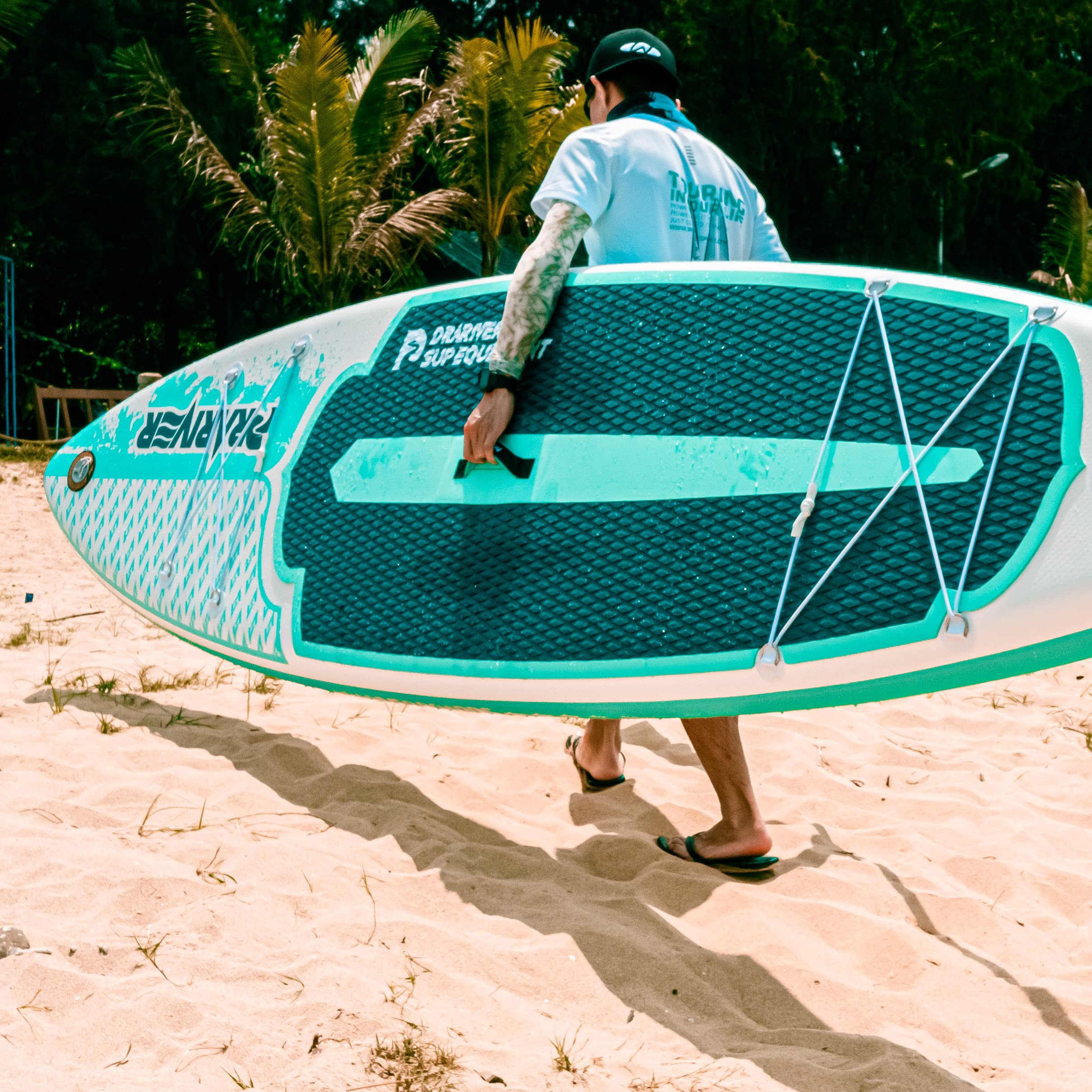 Inflatable Paddle Board All-Around, Paddle Boards for Adults Extremely Stable, Premium SUP with Roller Bag, Fiberglass Paddle, Pump, Leash, Fins & Repair Kit,Stand Up Paddle Board Surf Control