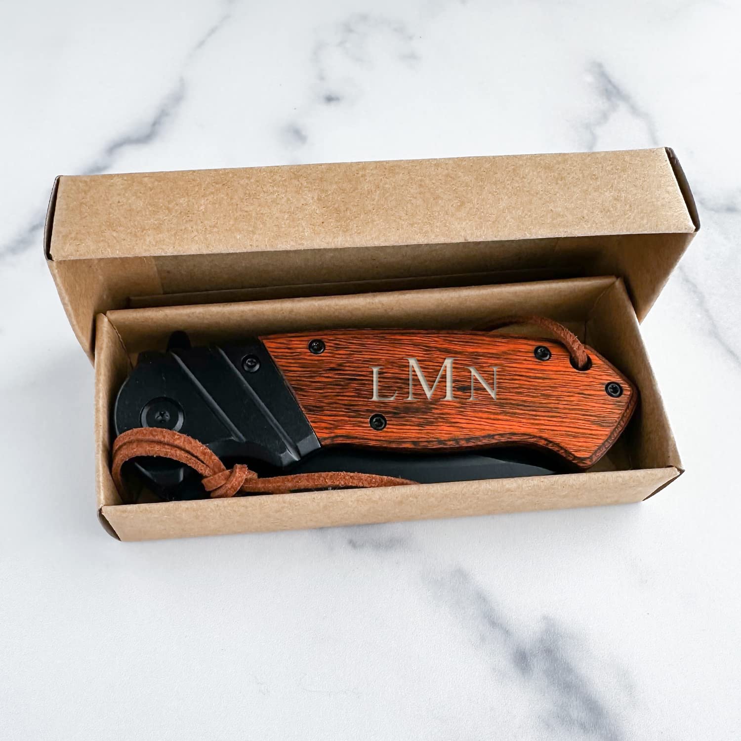 JDS Personalized Folding Pocket Knife with Clip (Initials Design) - Engraved Christmas Gift and Birthday Gift for Boyfriend, Dad, Husband, Grandpa - Stocking Stuffers for Men - Groomsmen Gift