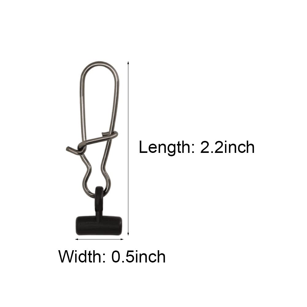Laxygo Fishing Line Sinker Slide with Duo-Lock Snap Stainless Steel Swivel Snap Kit Fishing Tackle Set (30pcs, Black)