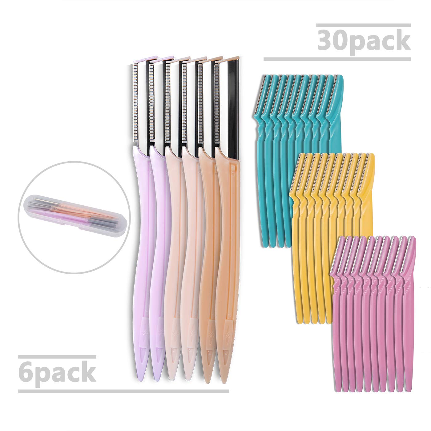 Jakie-Mar Total 36pcs Eyebrow Razors Multifunctional Face Razor and Eyebrow Shaper With Precision Cover for Men & Women