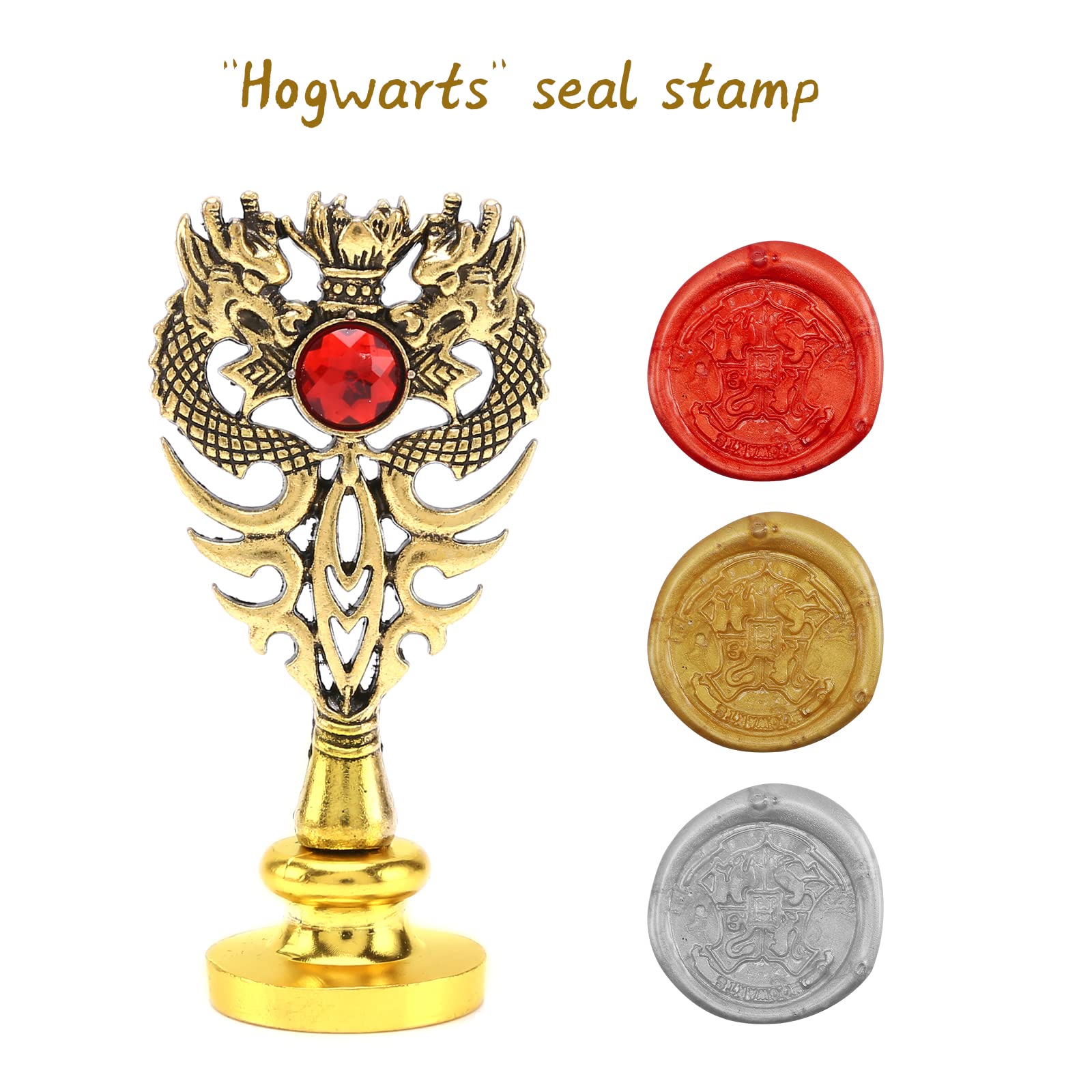 Junhartt Quill Feather Pen and Ink Set - Calligraphy Pen Set with Workbook and Wax Seal Stamp Kit (Red)