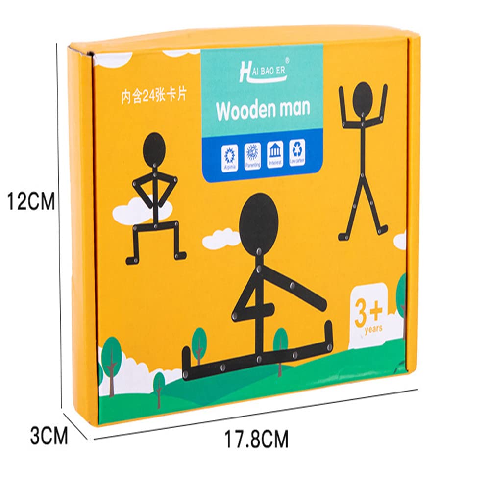 LFLQ Areaware Cubebot Small Toys Montessori Human 24 Body Actions Cards Matching Game Toddler Imagination Training Educational Toy Gift