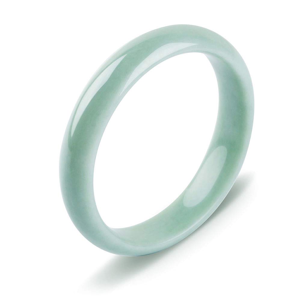 LIU'S TUNG Natural Jade Bangle Bracelet for Women Handcrafted Girls' Jade Jewelry with Gift Box (Medium Size: 60mm-62mm Inner Diameter)