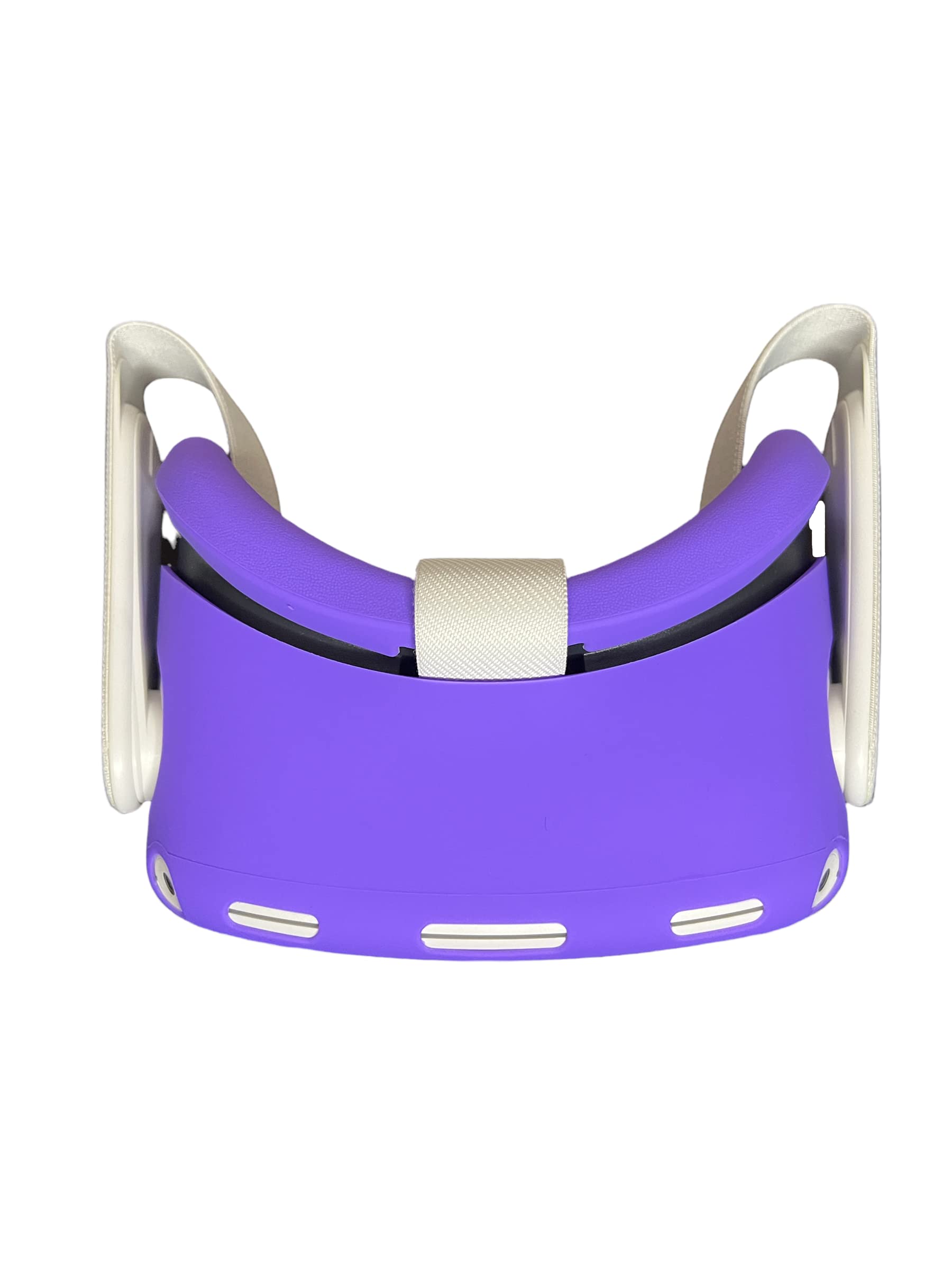 JCOS 4-in-1 Silicone Accessories for Oculus Quest 2 | Shell Front Silicone Face Cover Protector, Skin Grip Cover, Adjustable Knuckle Straps, Soft Silicone Facial Interface Cover (Purple) JCOS1