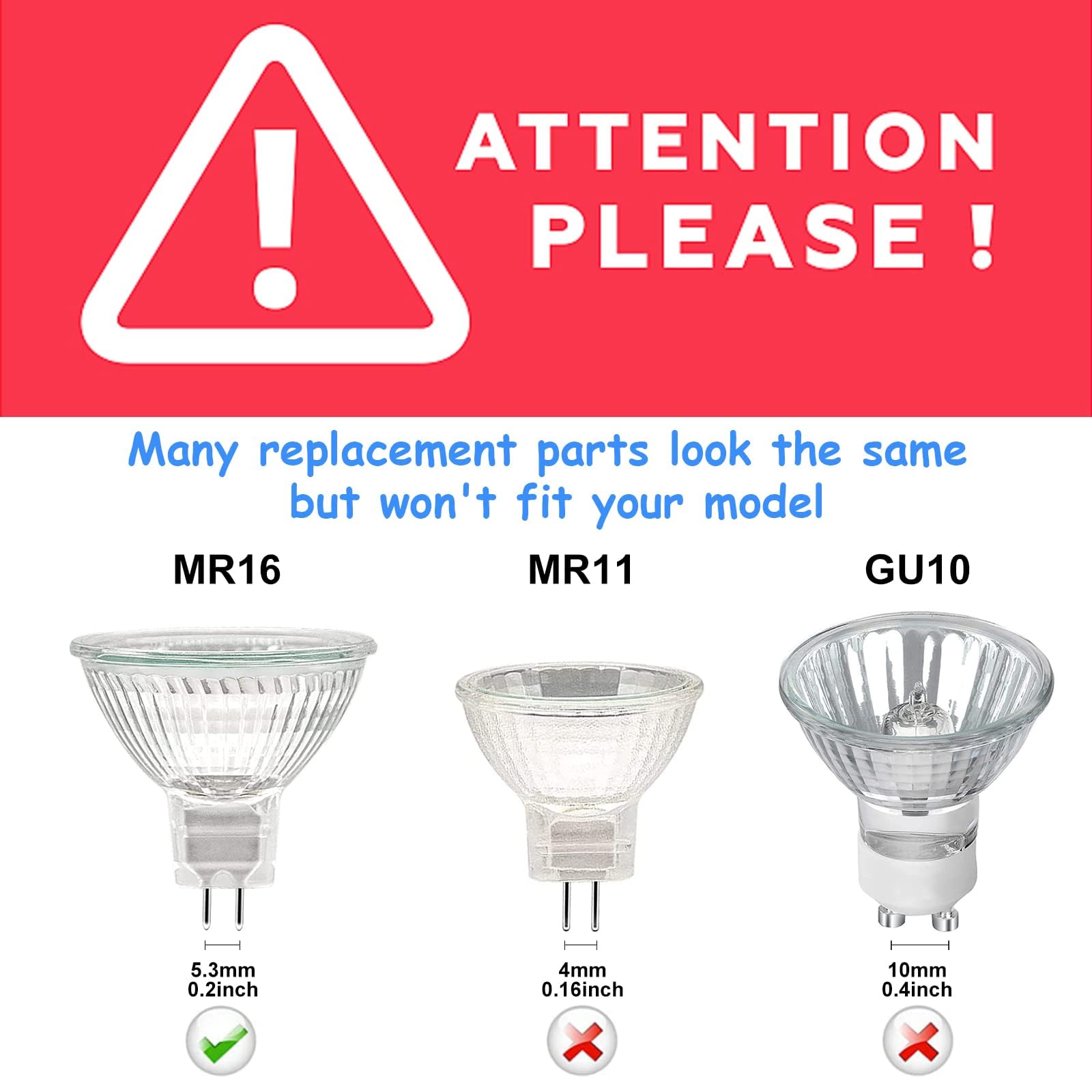 ZazaFi 6 Pack MR16 Halogen Bulb 50W 12V GU5.3 Base,2700K Warm White Dimmable High Output Halogen Light Bulbs 2 Pin MR16 Light Bulbs,for Landscape Lights,Track Lights,Desk Lamps,Fiber Optics