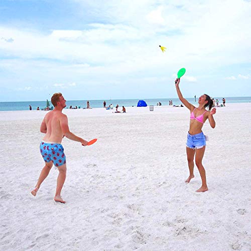 Jazzminton Paddle Game Select Double - 4 Paddles 11 Birdies 4 Balls - A Must Have Racquet Game β Lawn, Yard, Beach Games for Adults and Family Games