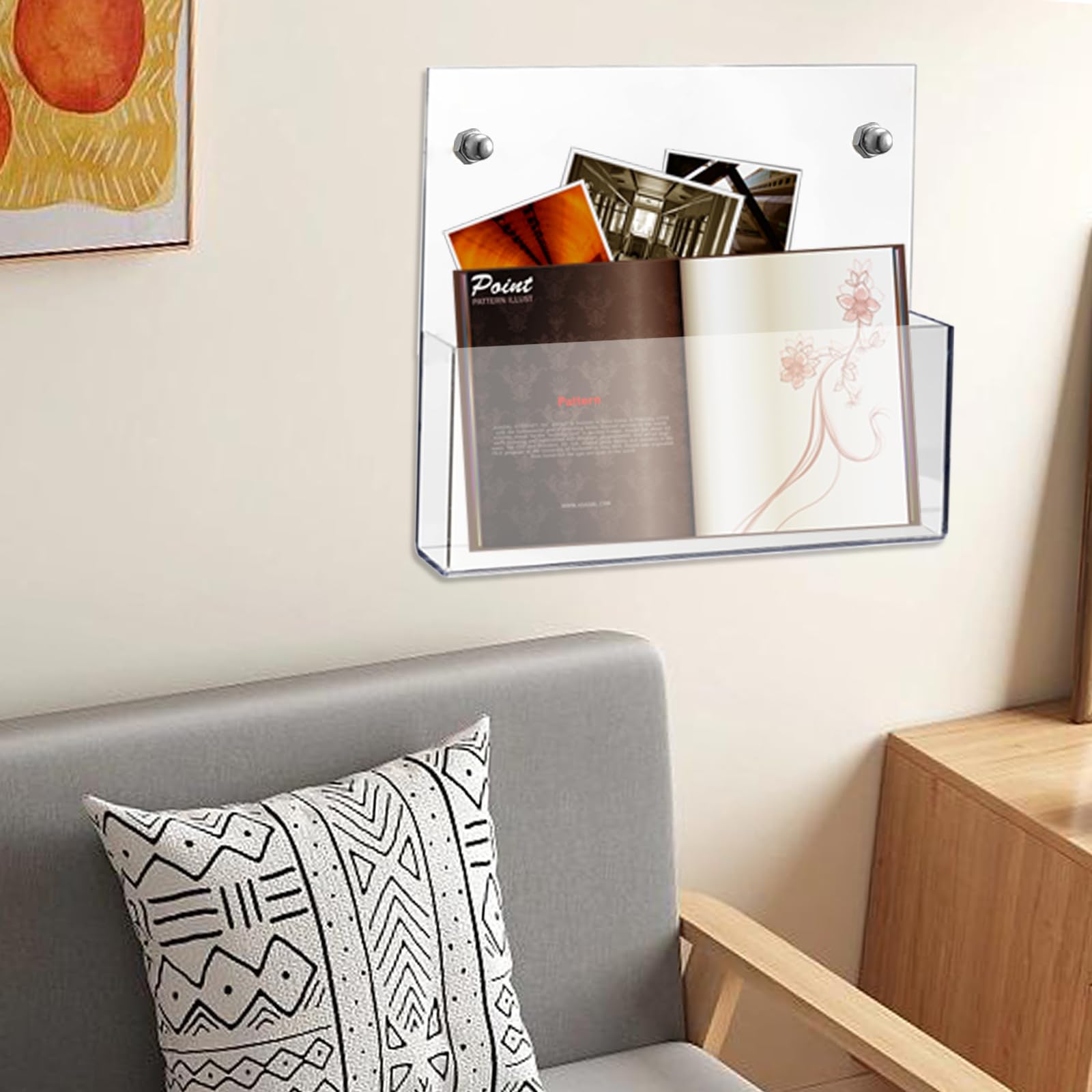 HZE Clear Acrylic Wall File Organizer, 2 Pack Large Office Wall Organizer with Premium, Space Saving Mail Holder for Wall for File Folders, School Mailbox, Home/Office Papers (12.99''Lx 11.8''W)