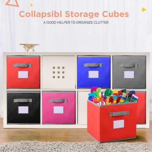 JNCHOICE Storage Cubes 2 Packs Folding Thicker Fabric Storage Bins Basket for Closet Shelf Cabinet Bookcase - Pink